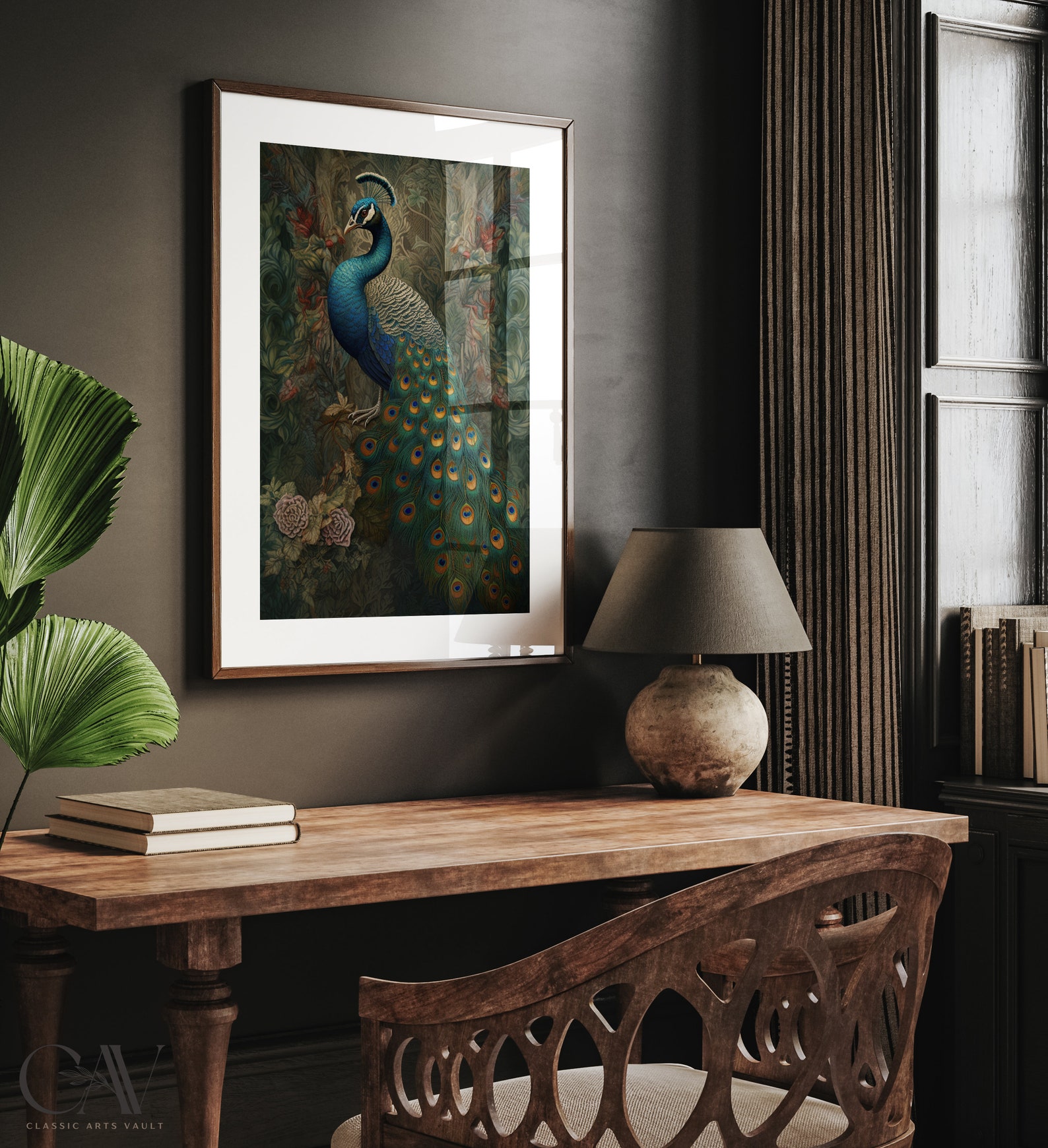 William Morris Inspired Peacock Art Print, Peacock Wall Art, Peacock ...