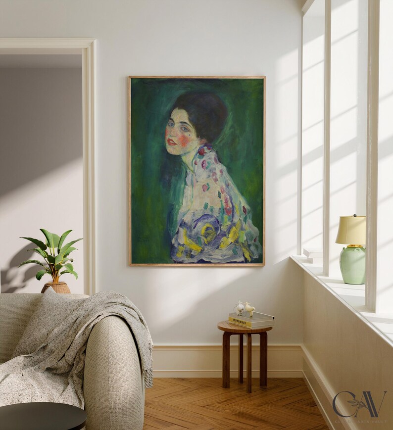 Gustav Klimt Moody Lady Portrait, Moody Wall Art Eclectic Vintage ...