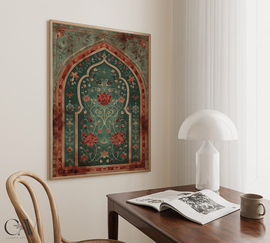 Palestine Floral Arch Art Print, Islamic Wall Art Muslim Architecture ...