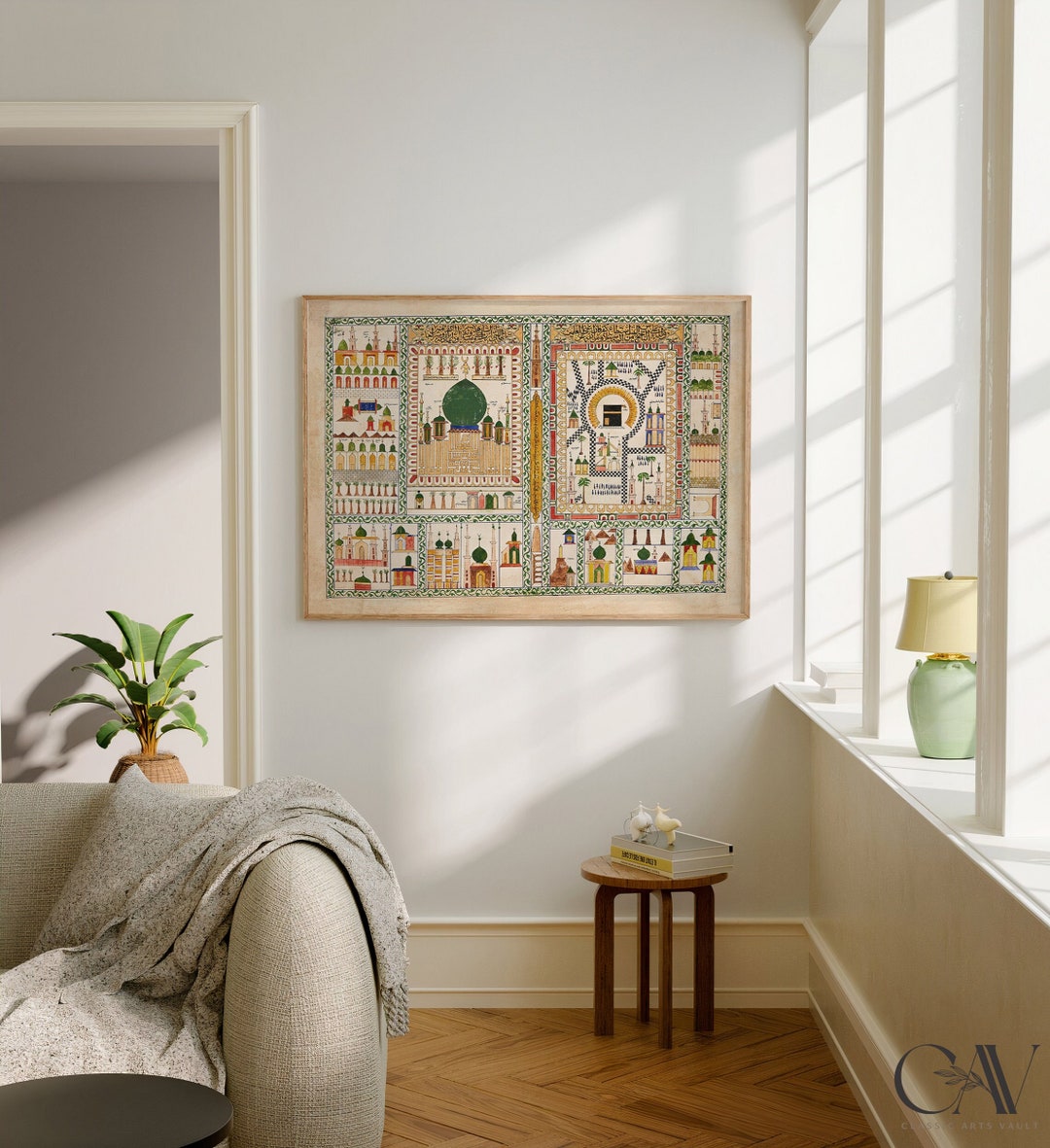 Vintage Medina Mecca Kaaba Mosque Art Print, Islamic Wall Art Muslim ...