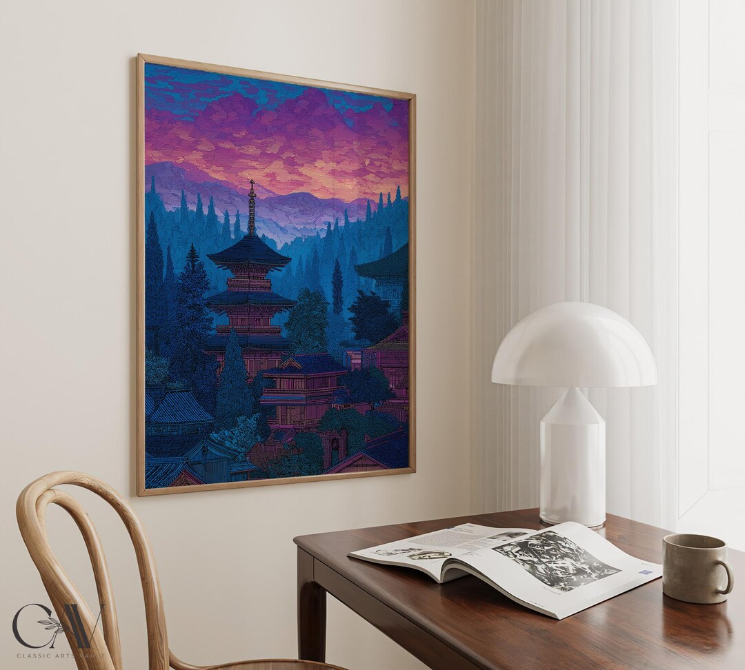Koyasan Mount Koya Japan Historical Landscape Painting Vacation Print ...