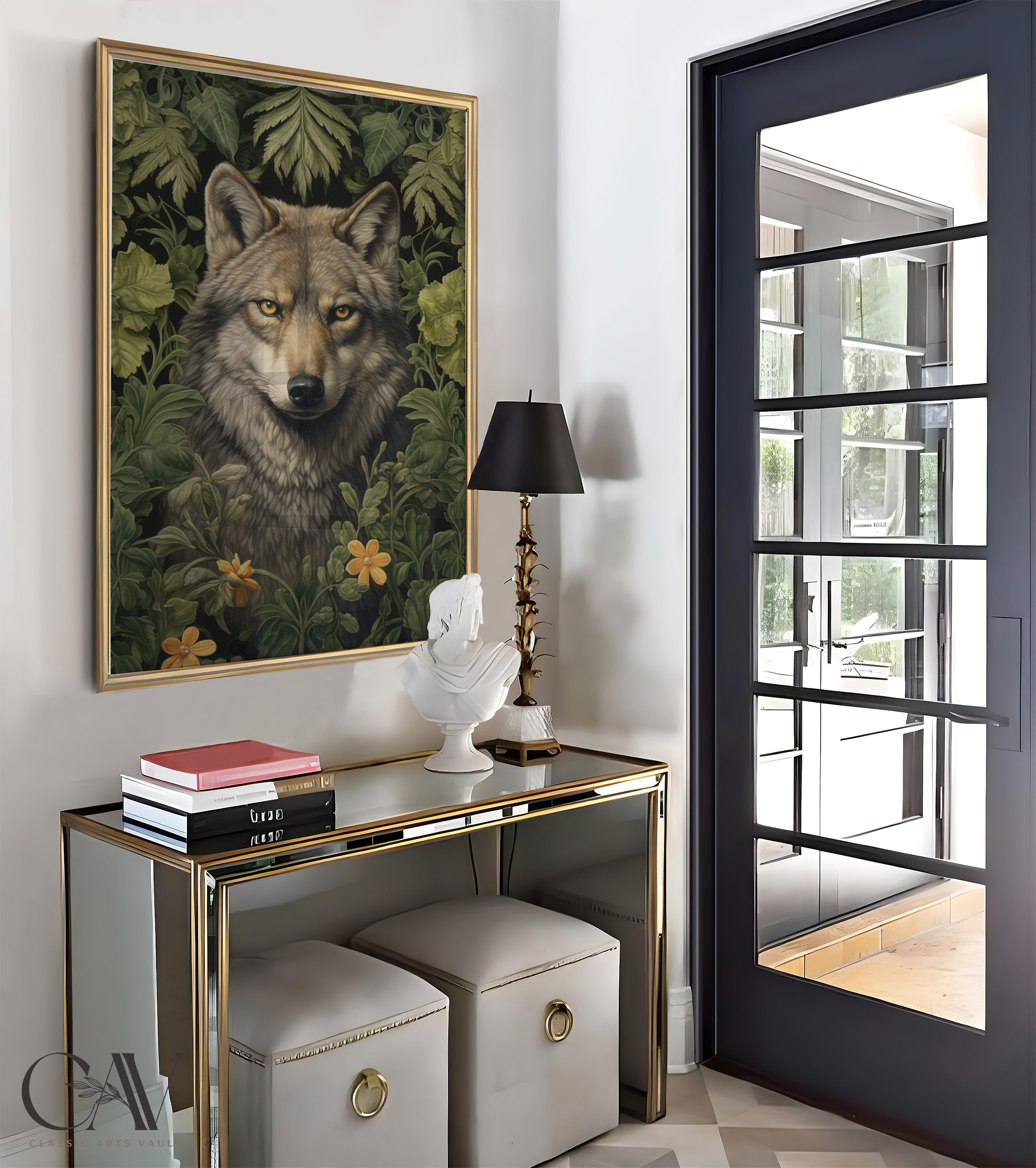 William Morris Inspired Wolf Art Print Animal Wall Art Dog, Fantasy Art ...