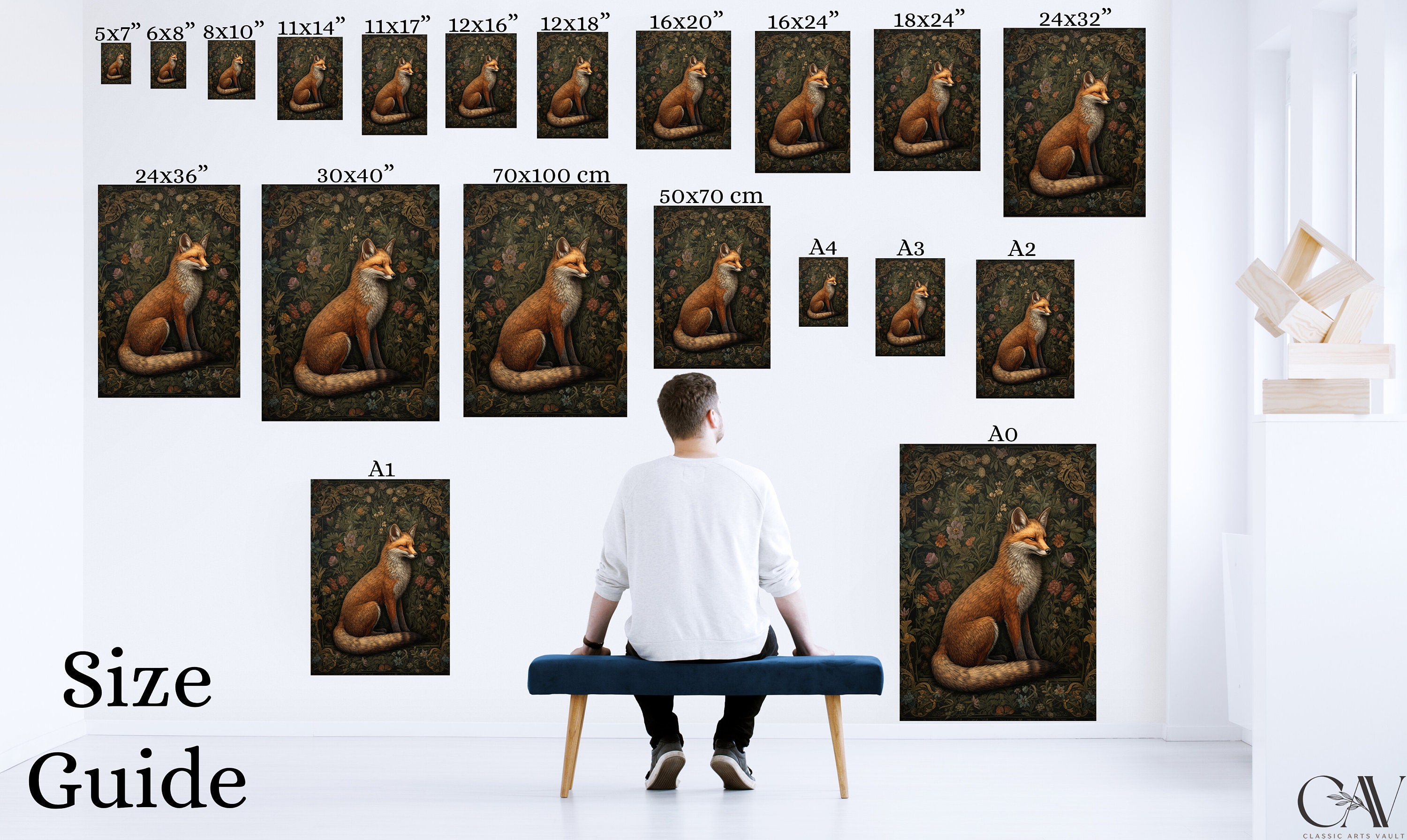 William Morris Inspired Fox Art Print Fox Print Fox Poster - Etsy UK