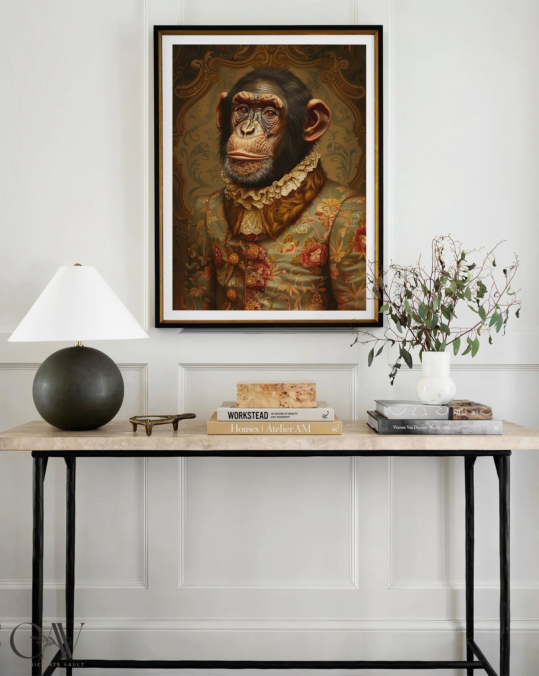 Chimp Monkey Royal Renaissance Portrait Vintage Print Victorian Animal ...