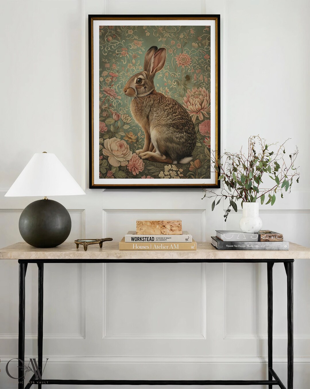 William Morris Inspired Rabbit Art Print Animal Bunny Decor, Year of ...
