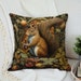 Squirrel Pillow William Morris Inspired Autumn Fall Accent Pillow Throw ...