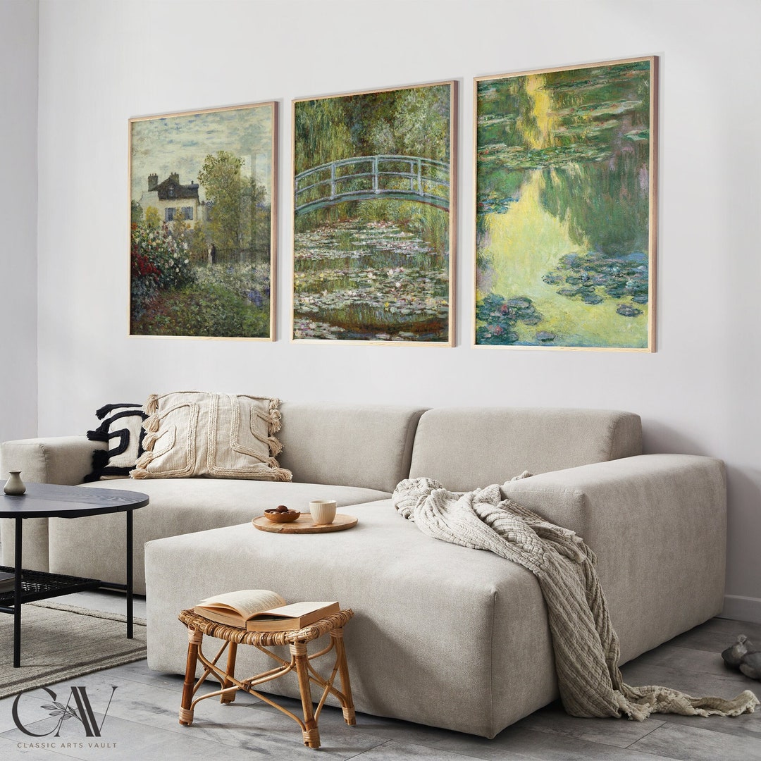 Claude Monet Summer Garden Vintage Spring Landscape Rustic Country ...