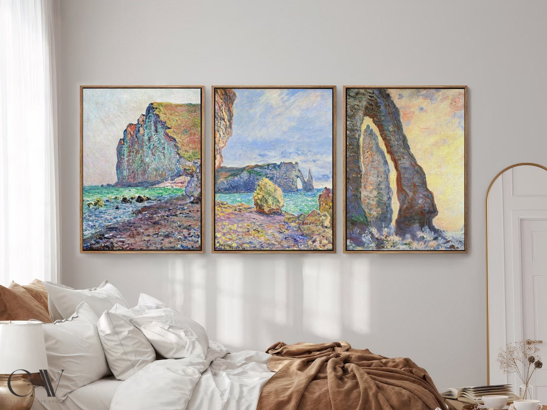Claude Monet Beach Cliff Vintage Summer Landscape Rustic Country ...