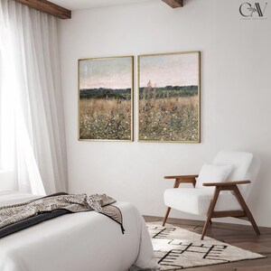 Meadow Wildflower Field Poster, Vintage Nature Landscape, Oil Painting ...