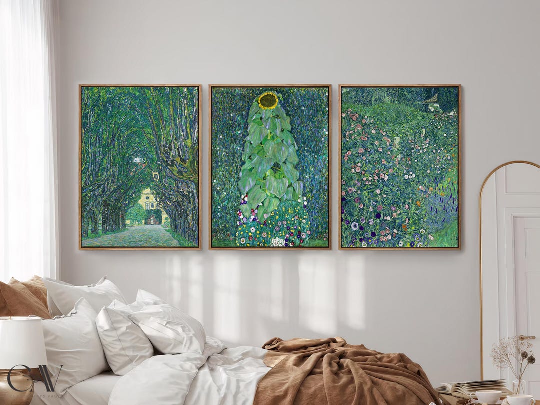 Gustav Klimt Summer Garden, Vintage Nature Landscape, Oil Painting ...