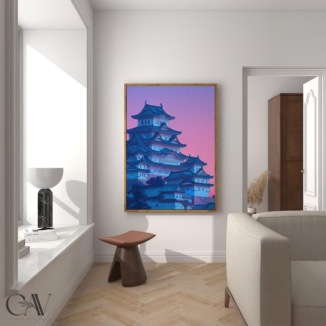 Himeji Castle Hyogo Japan Landscape Painting Vacation Print Travel Art ...