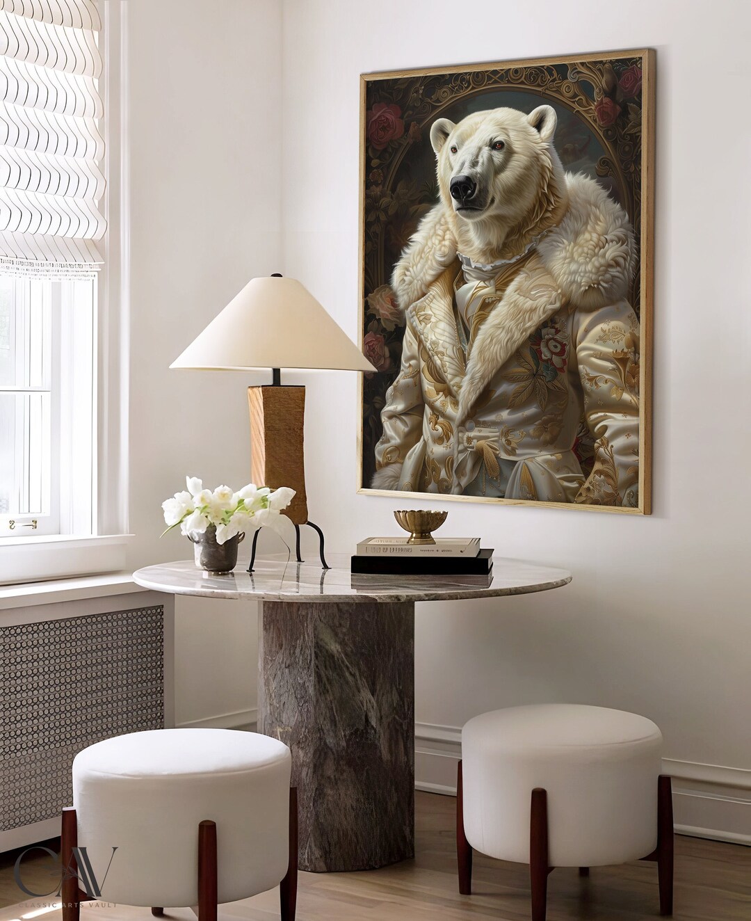 Polar Bear Royal Renaissance Portrait Vintage Print Victorian Animal ...