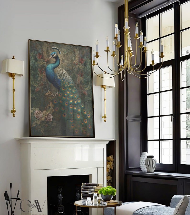 William Morris Inspired Peacock Art Print, Peacock Wall Art, Peacock ...