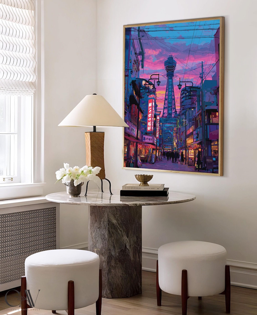 Shinsekai Osaka Cityscape Japan Landscape Painting Vacation Art Print ...