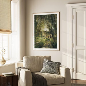 Vintage Summer French Country Landscape Print Farmhouse Rustic Country ...