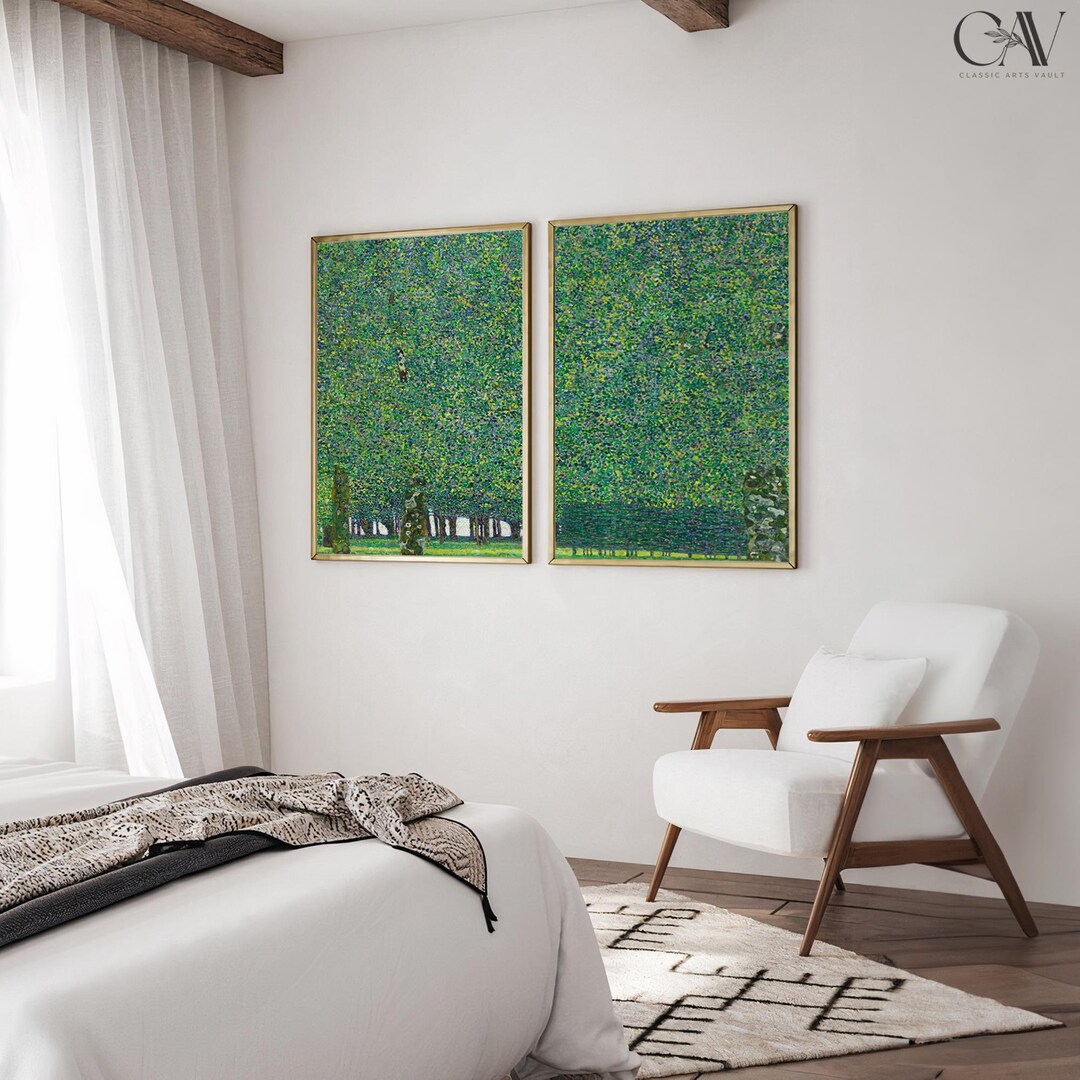 Gustav Klimt Park Summer Garden Vintage Spring Landscape Rustic Country ...