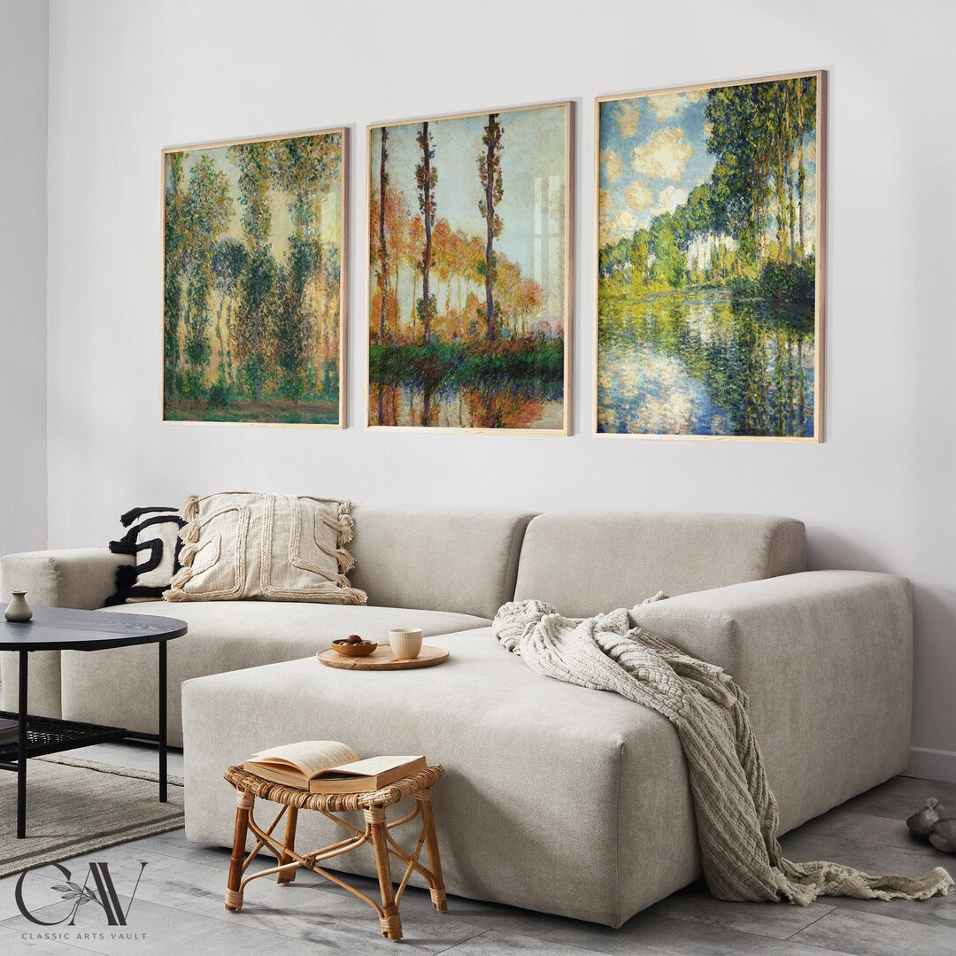 Claude Monet Water Lilies Vintage Spring Landscape Rustic Country ...