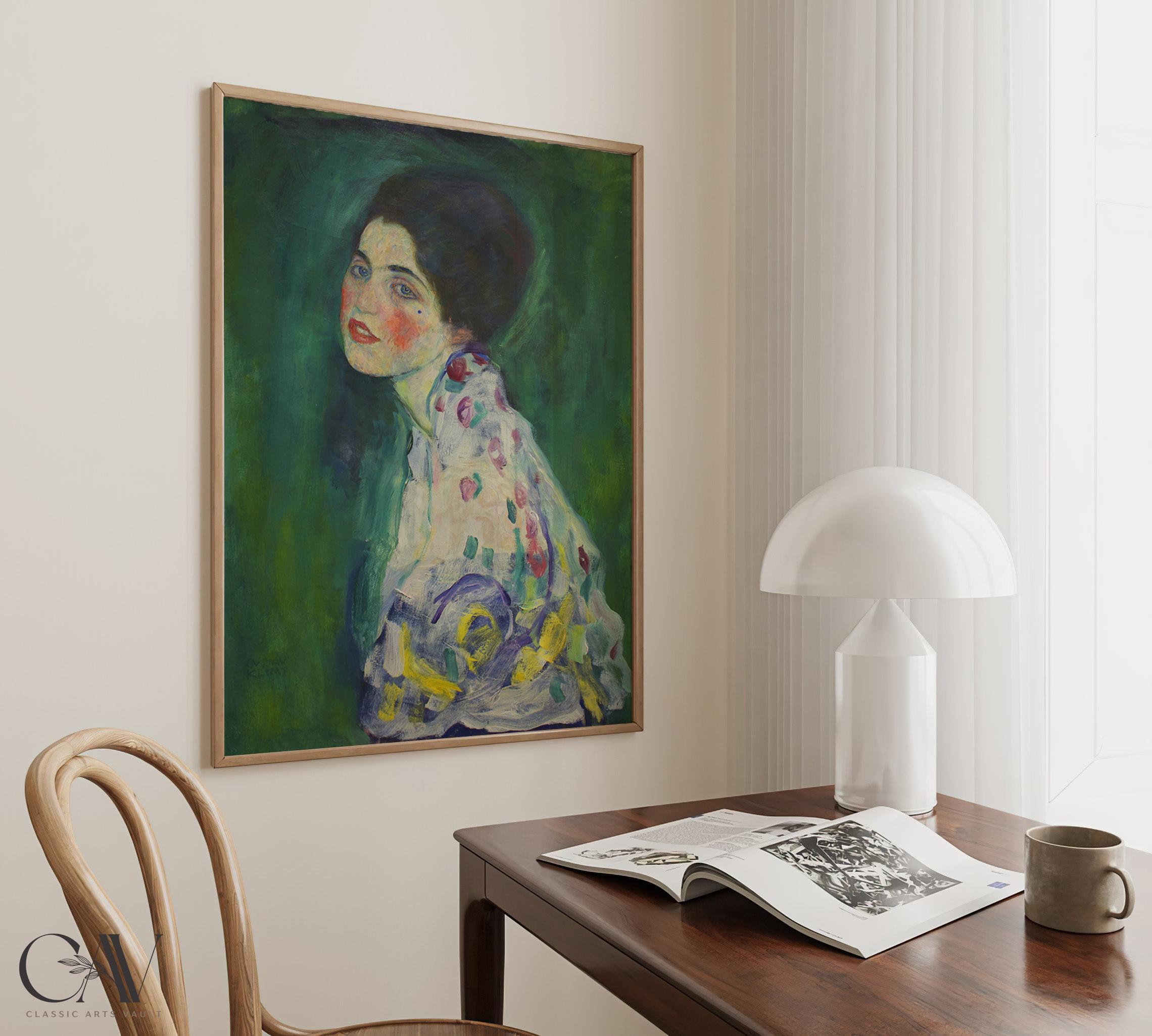 Gustav Klimt Moody Lady Portrait, Moody Wall Art Eclectic Vintage ...