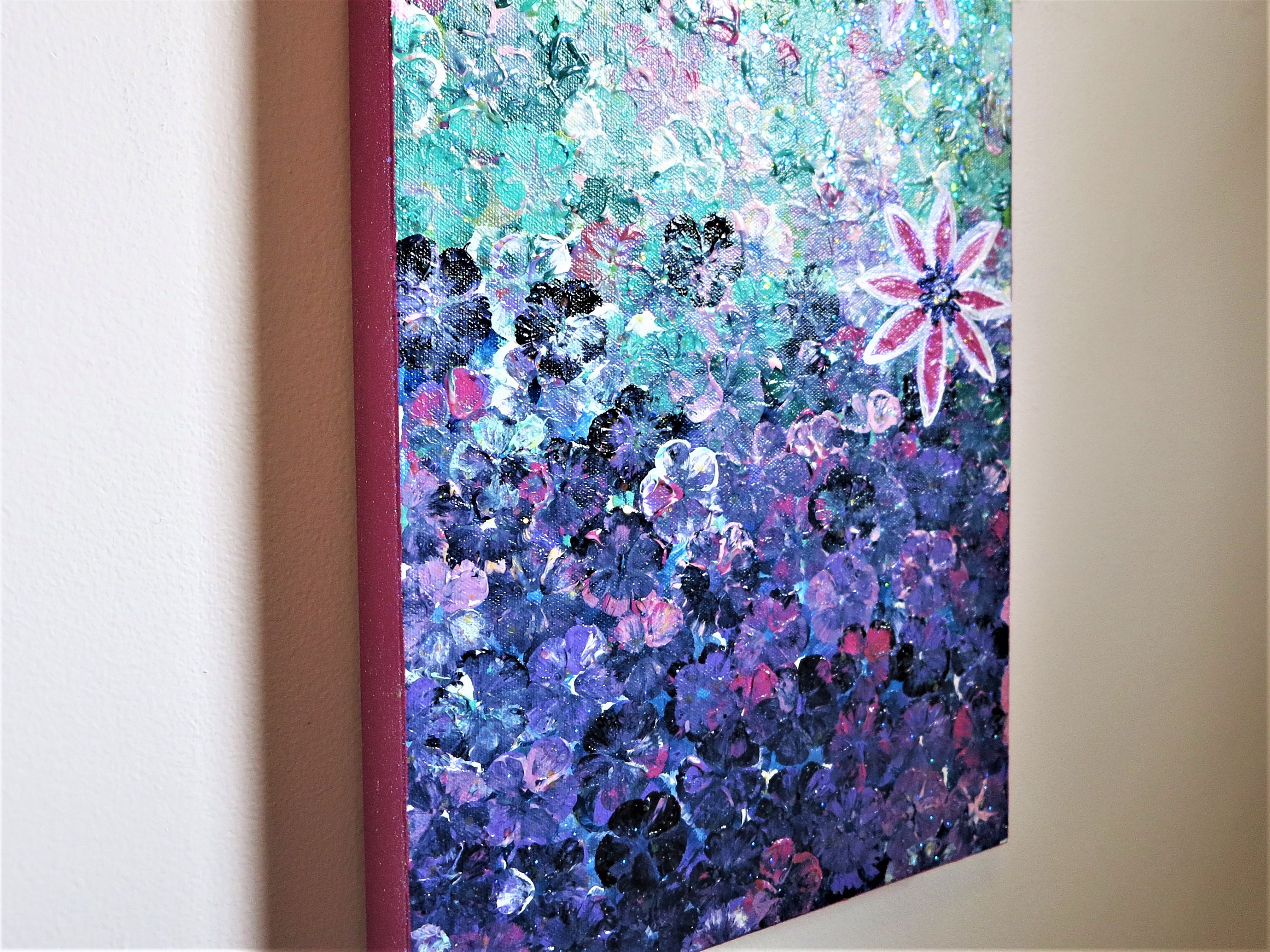 Rainbow Flower Painting - Etsy