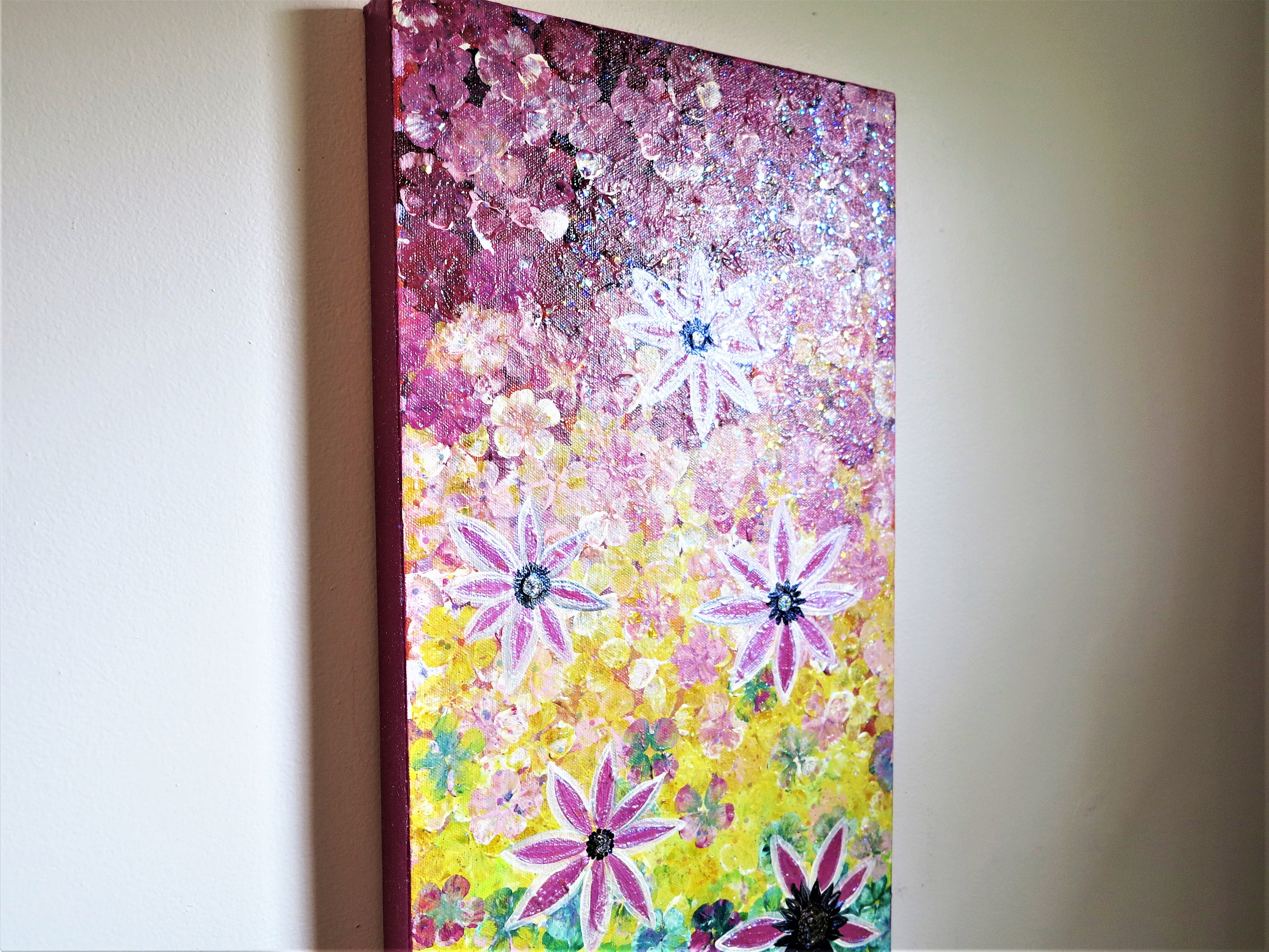 Rainbow Flower Painting - Etsy