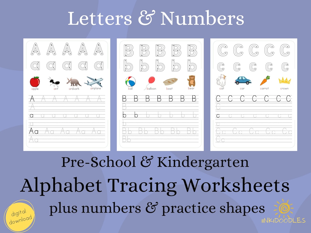 Letters and Numbers Printable Worksheets | Shapes for Tracing | Pre ...