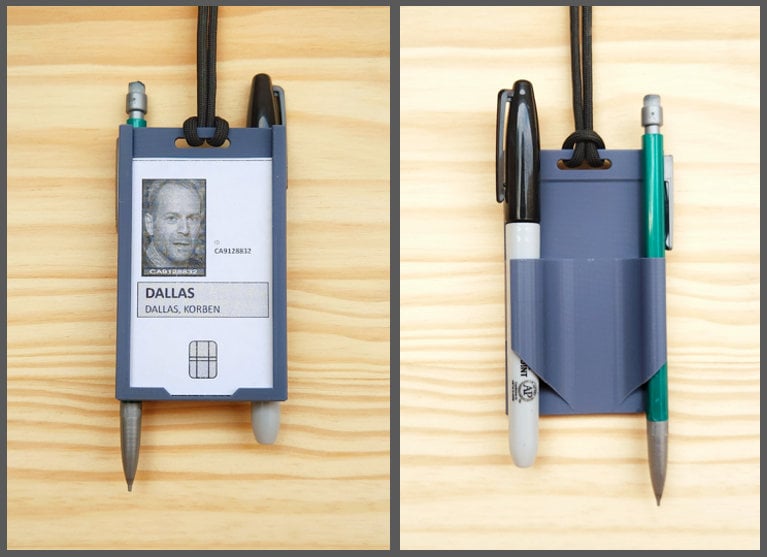 ID Badge With Pen Holder - Etsy