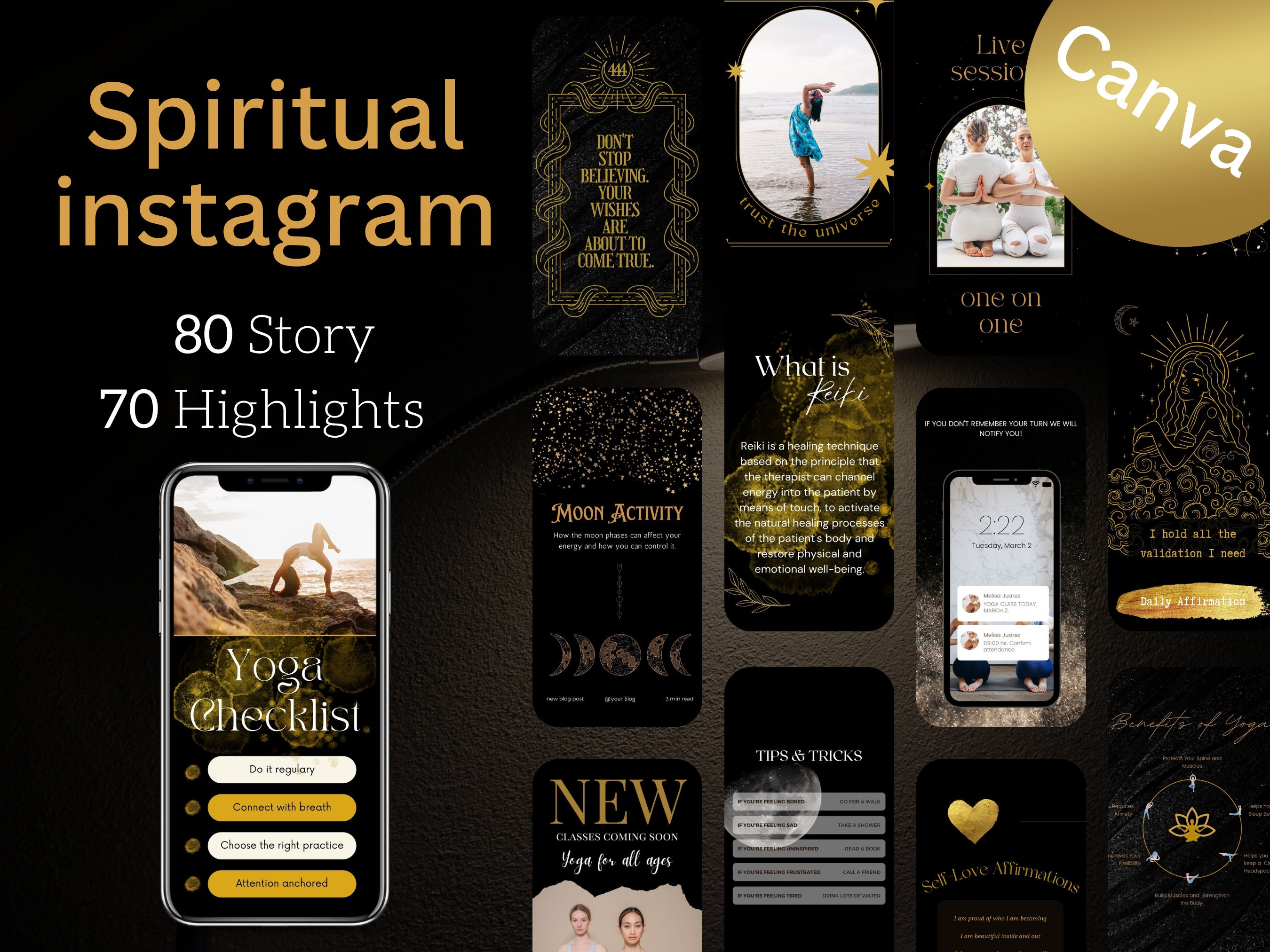 Spiritual Instagram Story Templates | Healing Energy Instagram ...