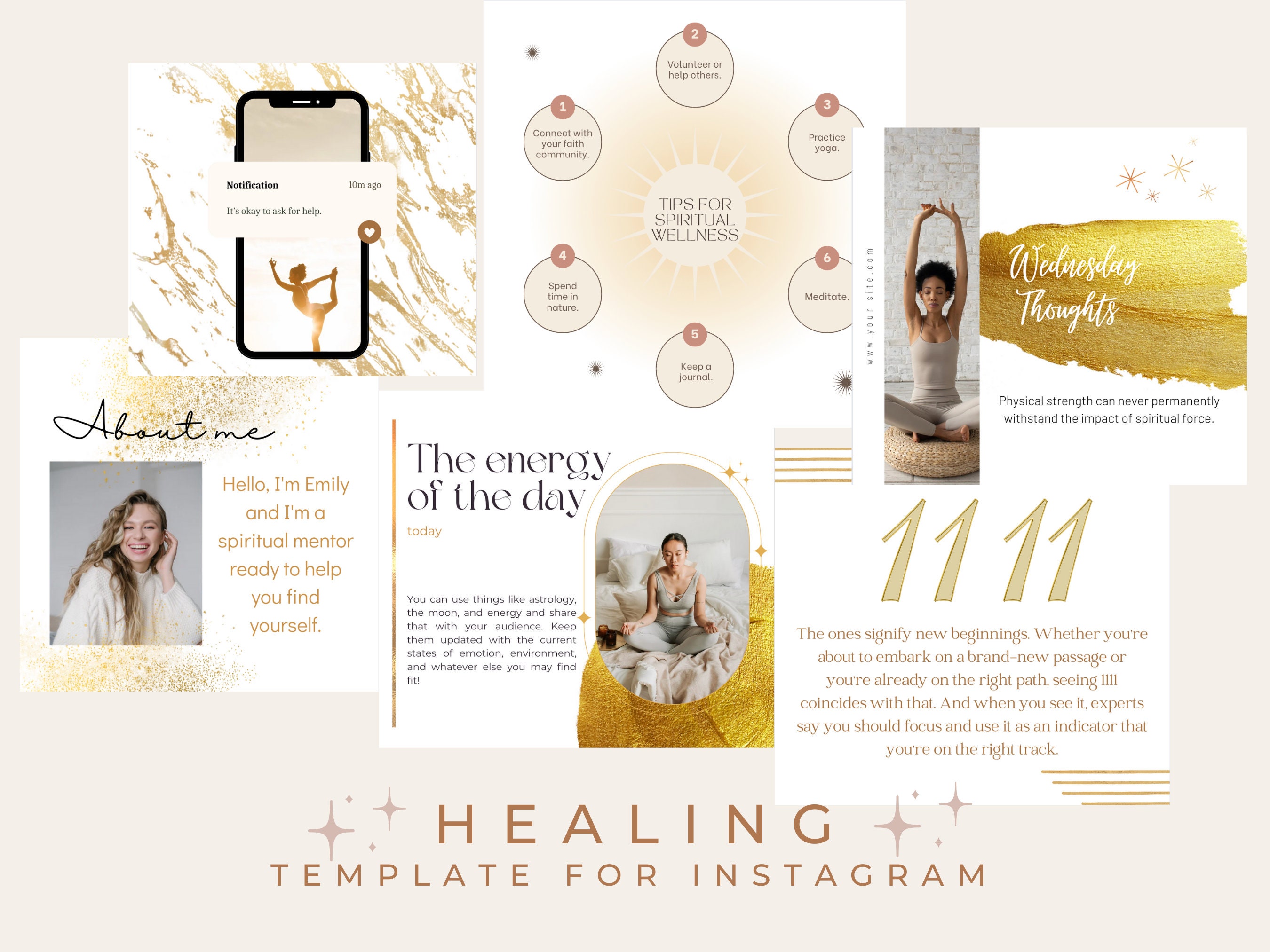 120 Spiritual Instagram Template | Spiritual Coach Instagram | Canva ...