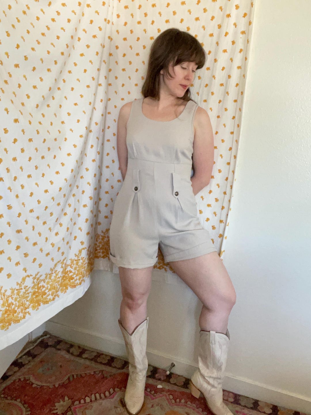 Vintage 70s ILGWU Beige Romper Playsuit Women’s 9/10 | Made in USA ...