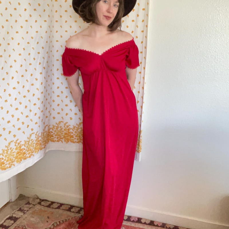 1960s Evening Red Dress - Etsy
