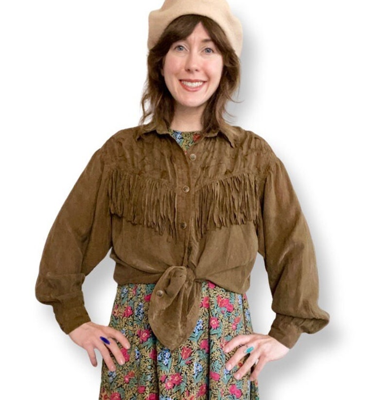 Vintage Western Fringe Blouse - Etsy