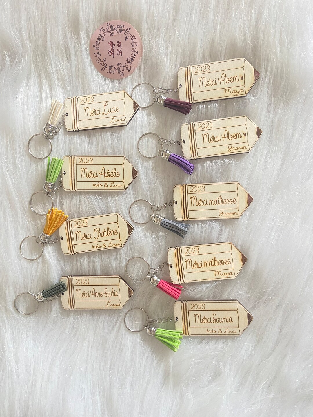 Thank You Teacher Key Ring Collection Personalized Wooden Bookmark End ...