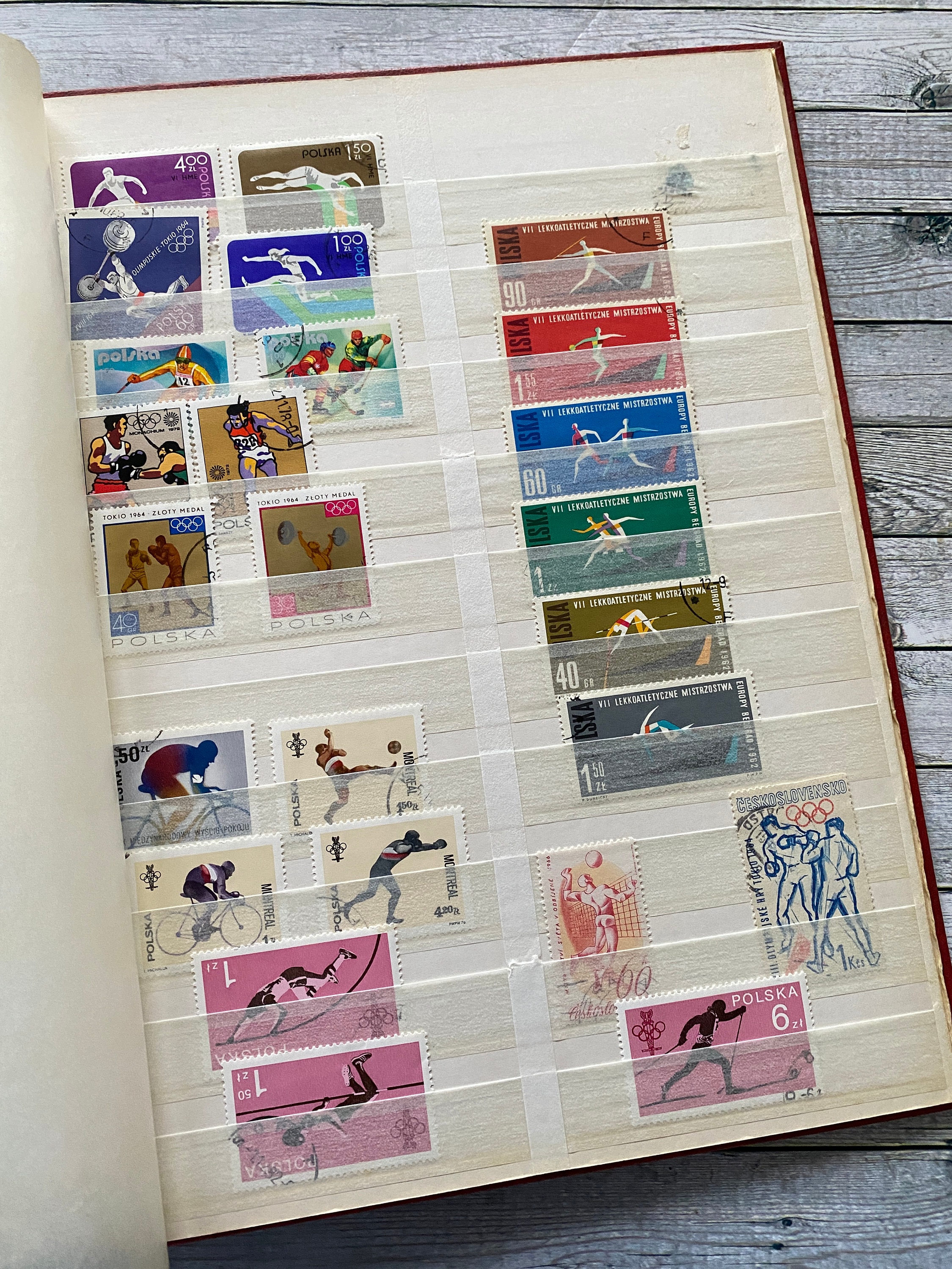 A4 Red, Half Full Stamp Album, Collection, Archive, A4 Format ...