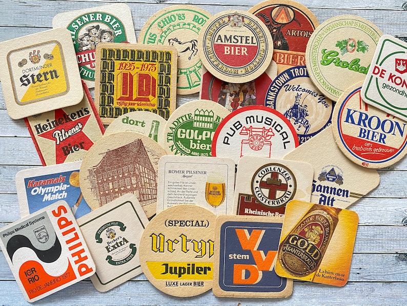 25 Vintage Beer Coasters, Dutch German Belgian Barware - Etsy