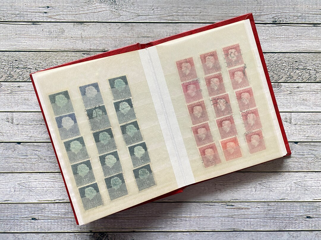 A6, Red, Empty Stamp Album, Collection, A6 Format, Poststamps, Album ...