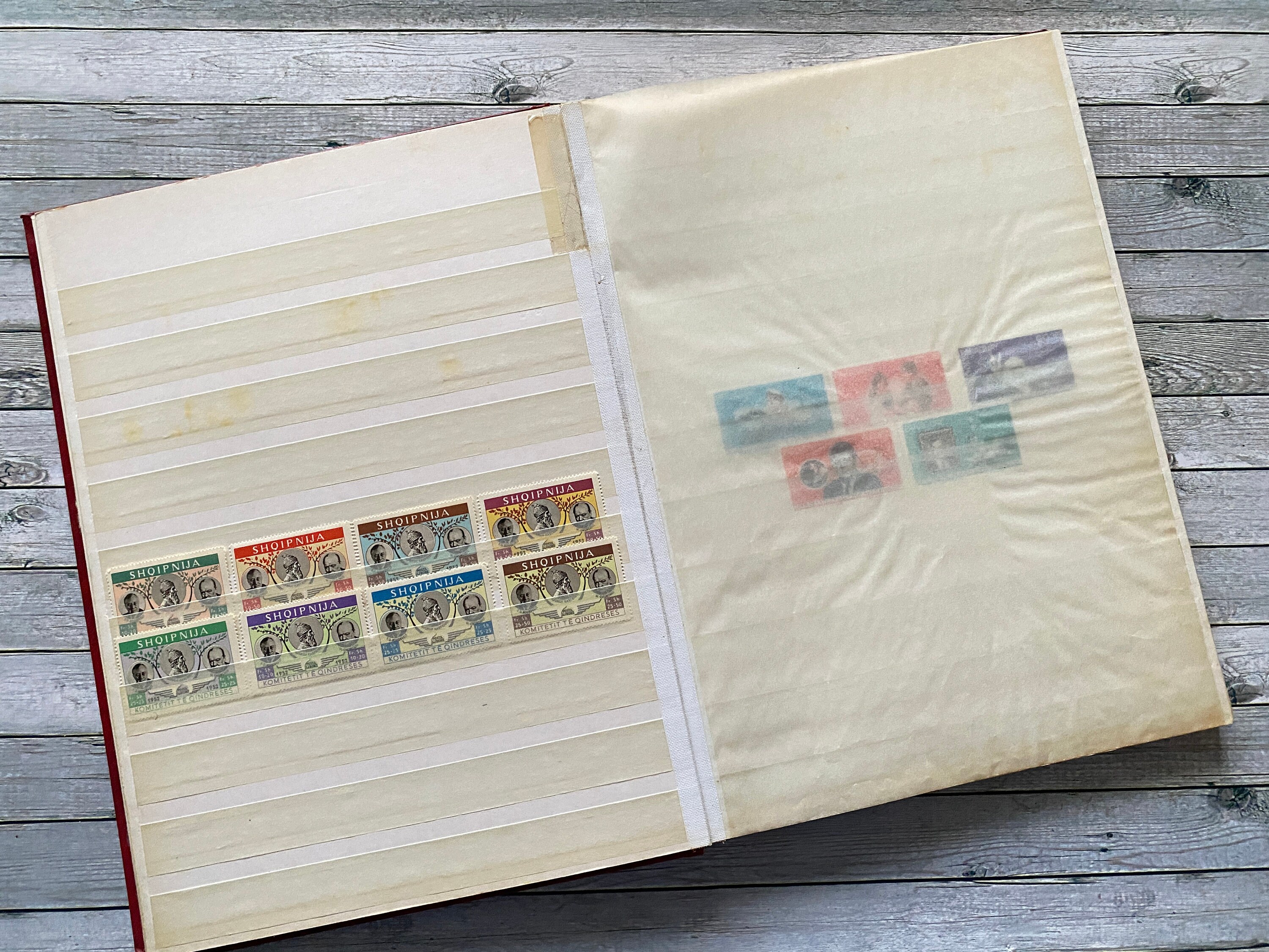 A4 Red, Half Full Stamp Album, Collection, Archive, A4 Format ...