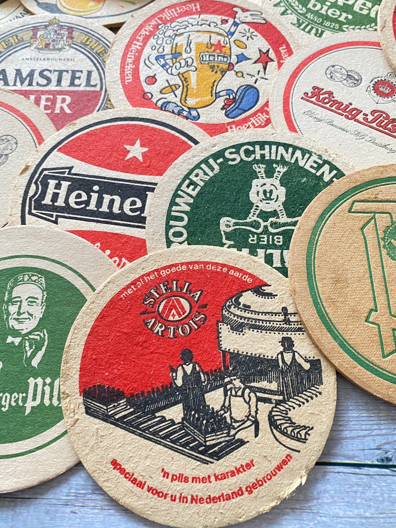 25 Vintage Beer Coasters, Dutch German Belgian Barware - Etsy