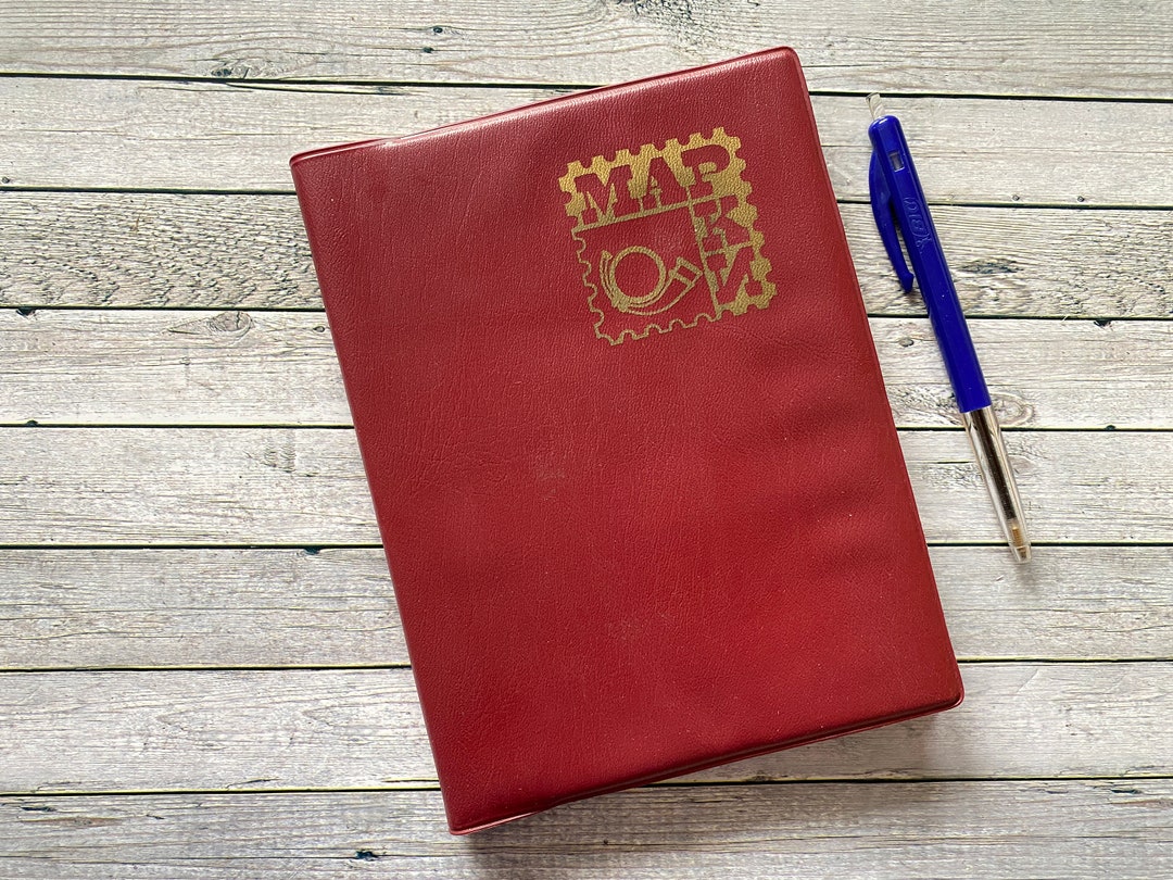 A5, Red, Empty Stamp Album, Collection, A5 Format, Poststamps, Album ...