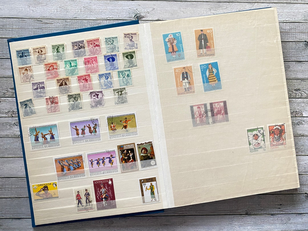 A4 Blue, Half-full Stamp Album, Collection, Archive, A4 Format ...