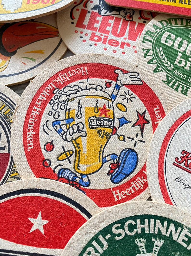 25 Vintage Beer Coasters, Made From Cardboard, Dutch, German, Belgian ...