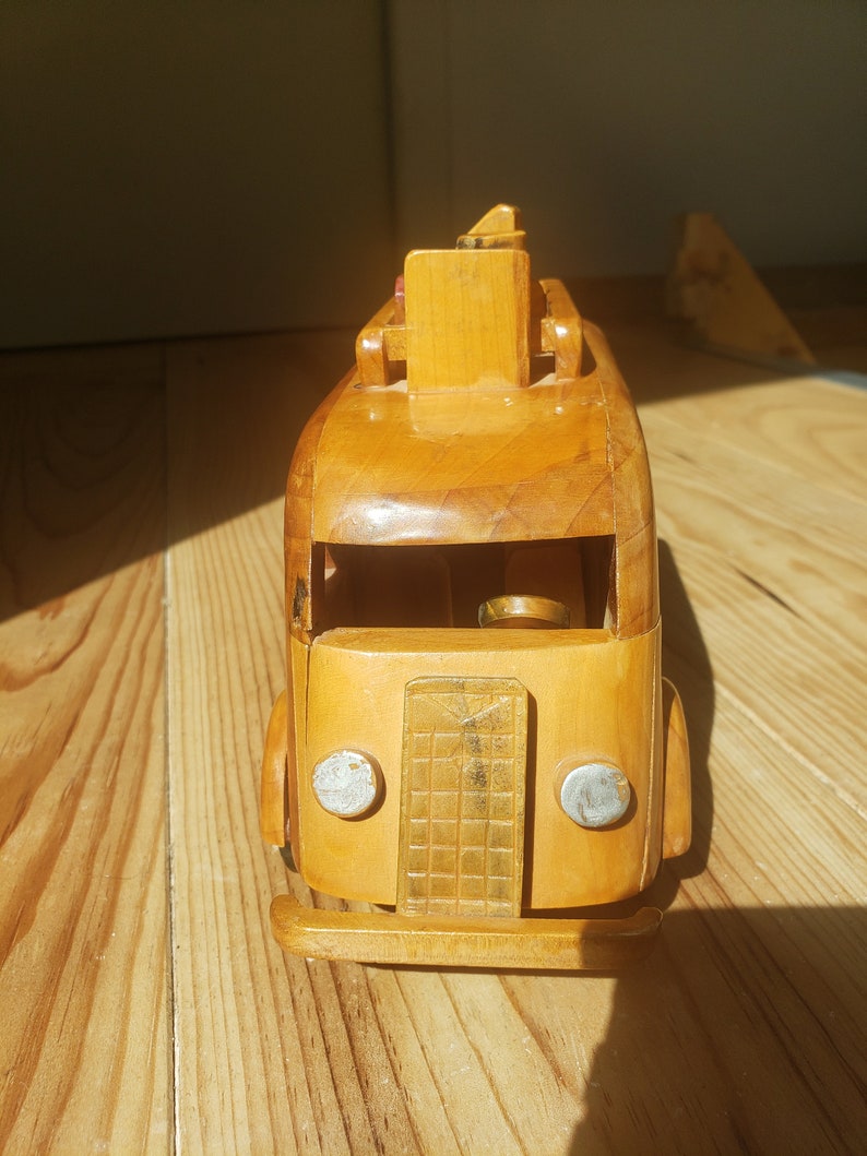 Wooden Bus Vintage Toy Carved Bus Antique French Toy Bus - Etsy