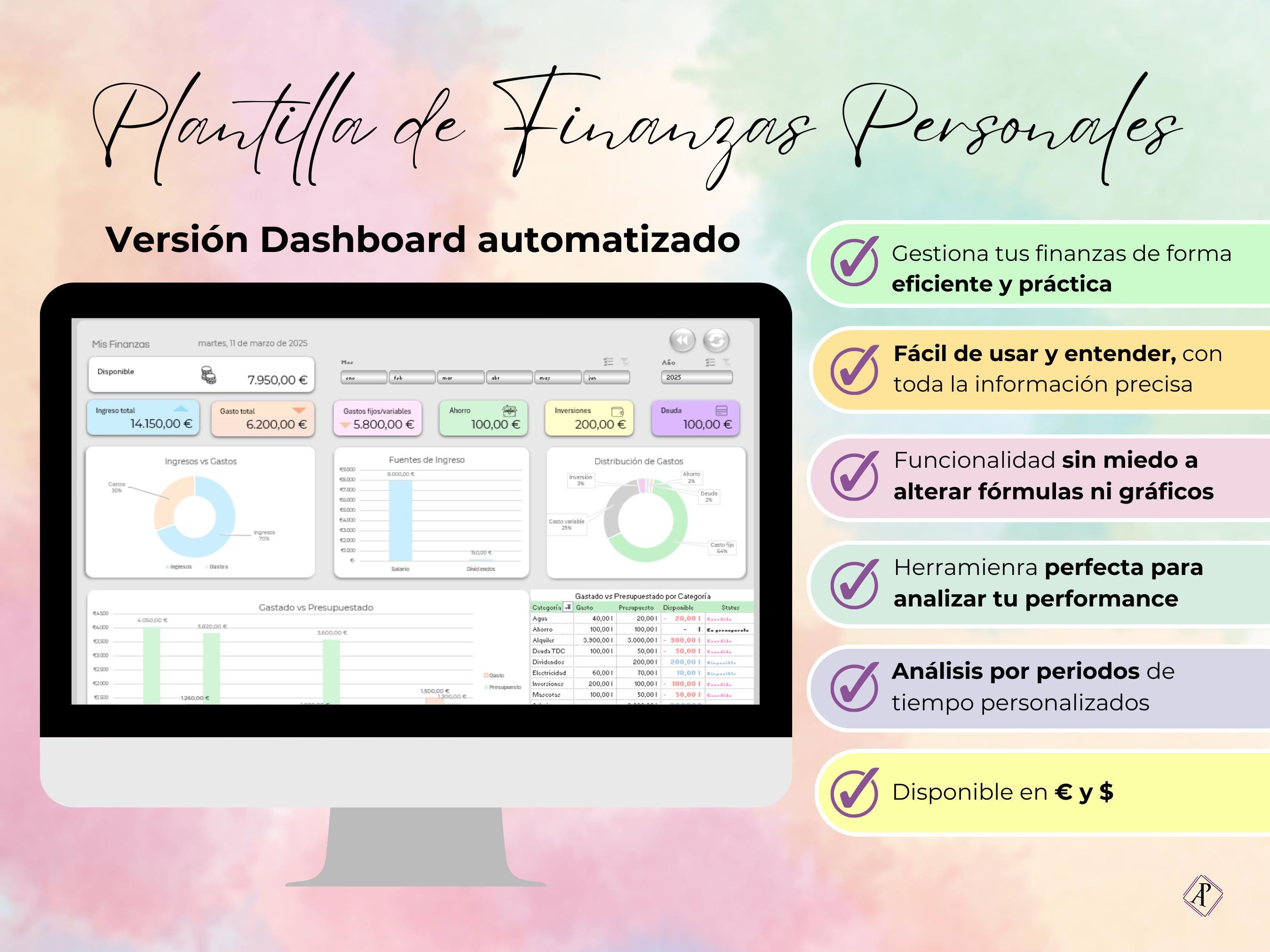 Nueva Plantilla Gestión De Finanzas Personales / Dashboard De Ingresos Y Gastos / Seguimiento ...