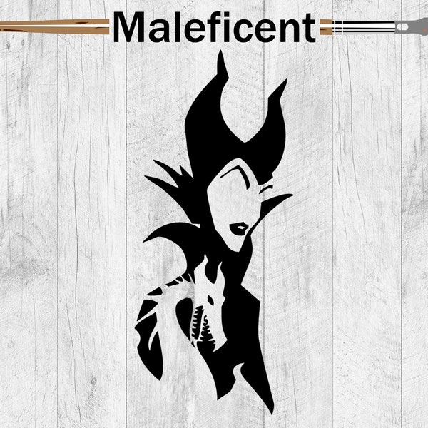 Maleficent Stencil - Etsy