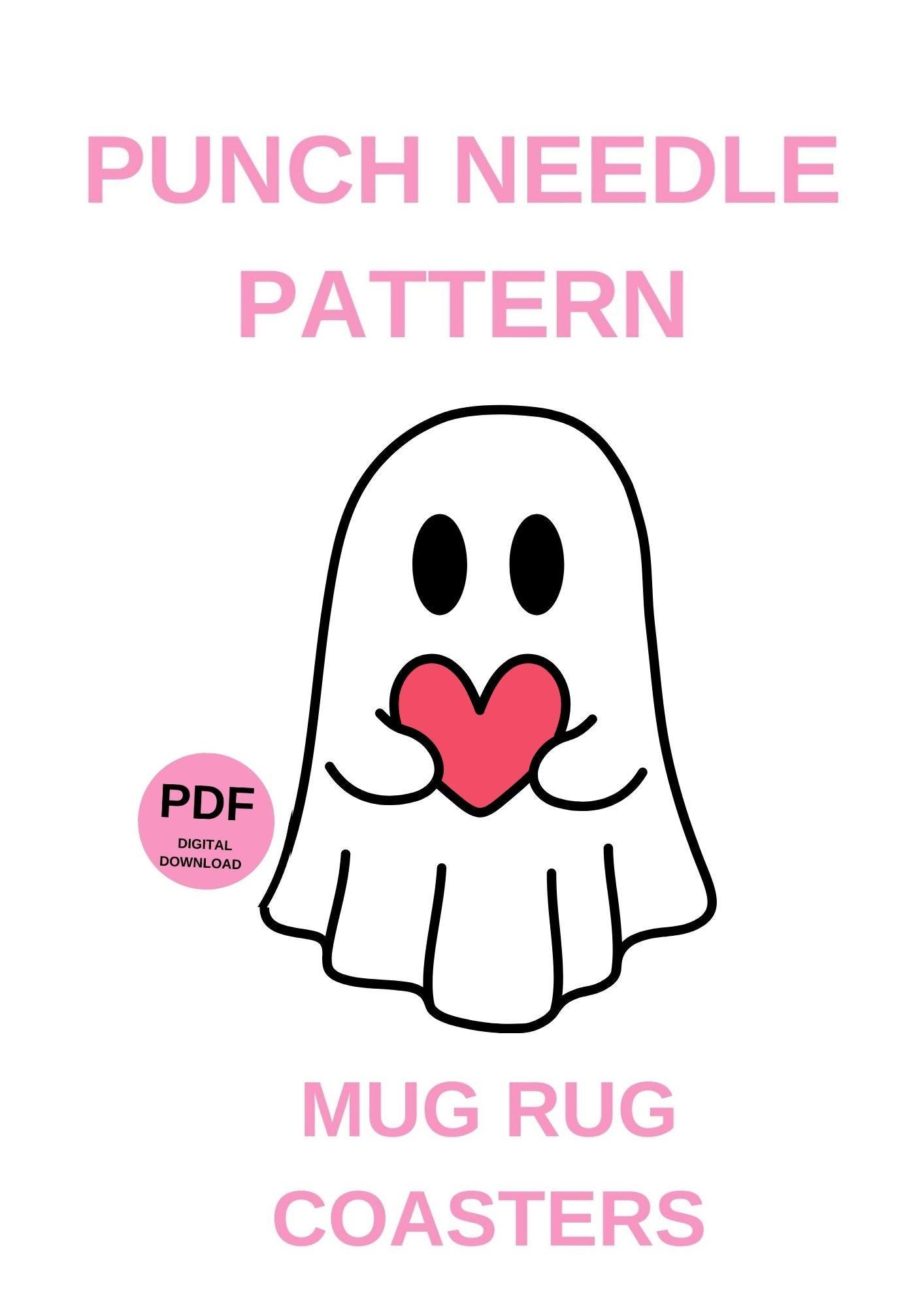 Ghost Punch Needle Digital Pattern, Ghost Mug Rug PDF Pattern - Etsy