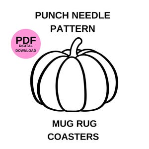 Punch Needle Digital Pattern, Pumpkin Mug Rug PDF Pattern - Etsy