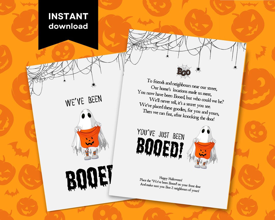 Youve Been Booed Printable for Halloween Game Sign, Weve Been Booed ...