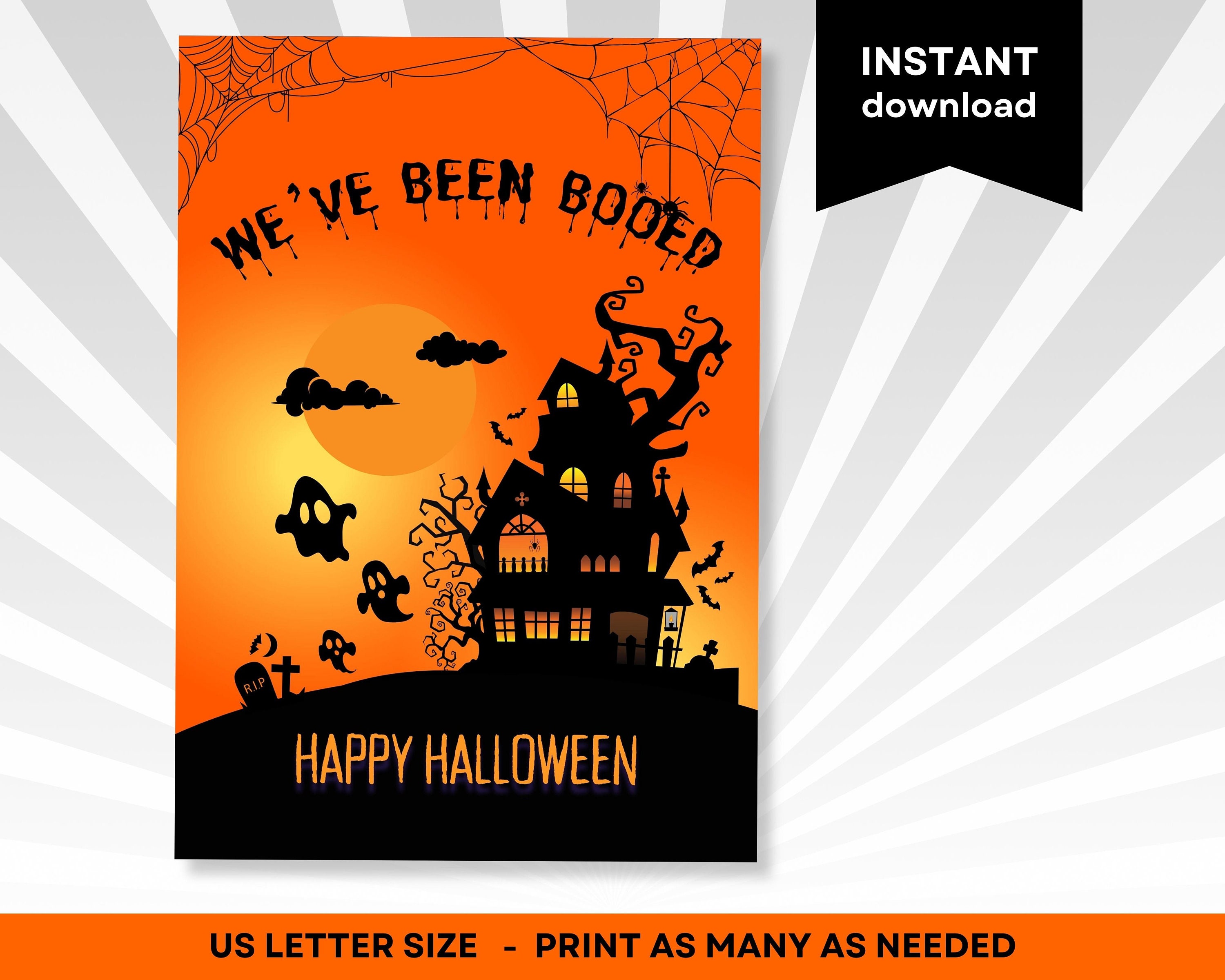 Youve Been Booed Printable for Halloween Game Sign Weve Been - Etsy