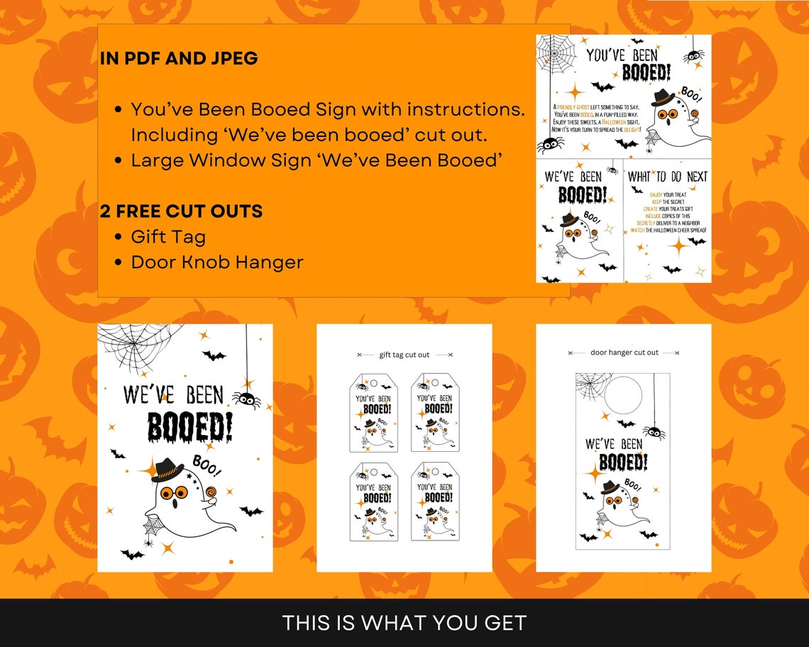 Youve Been Booed Printable for Halloween Game Sign Kit, Weve Been Booed ...