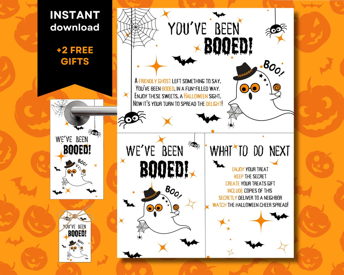 Youve Been Booed Printable for Halloween Game Sign Kit, Weve Been Booed ...