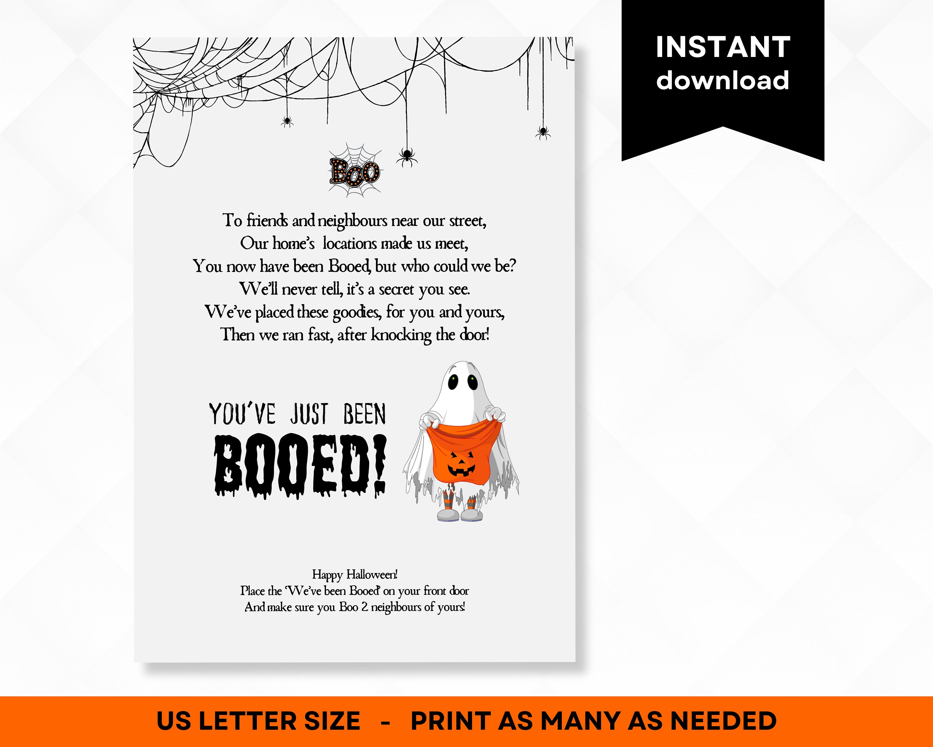 Youve Been Booed Printable for Halloween Game Sign Weve Been - Etsy